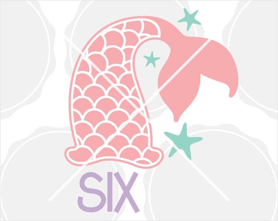 Mermaid Tail Birthday Number Mermaid Number SIX 6 Svg | Etsy