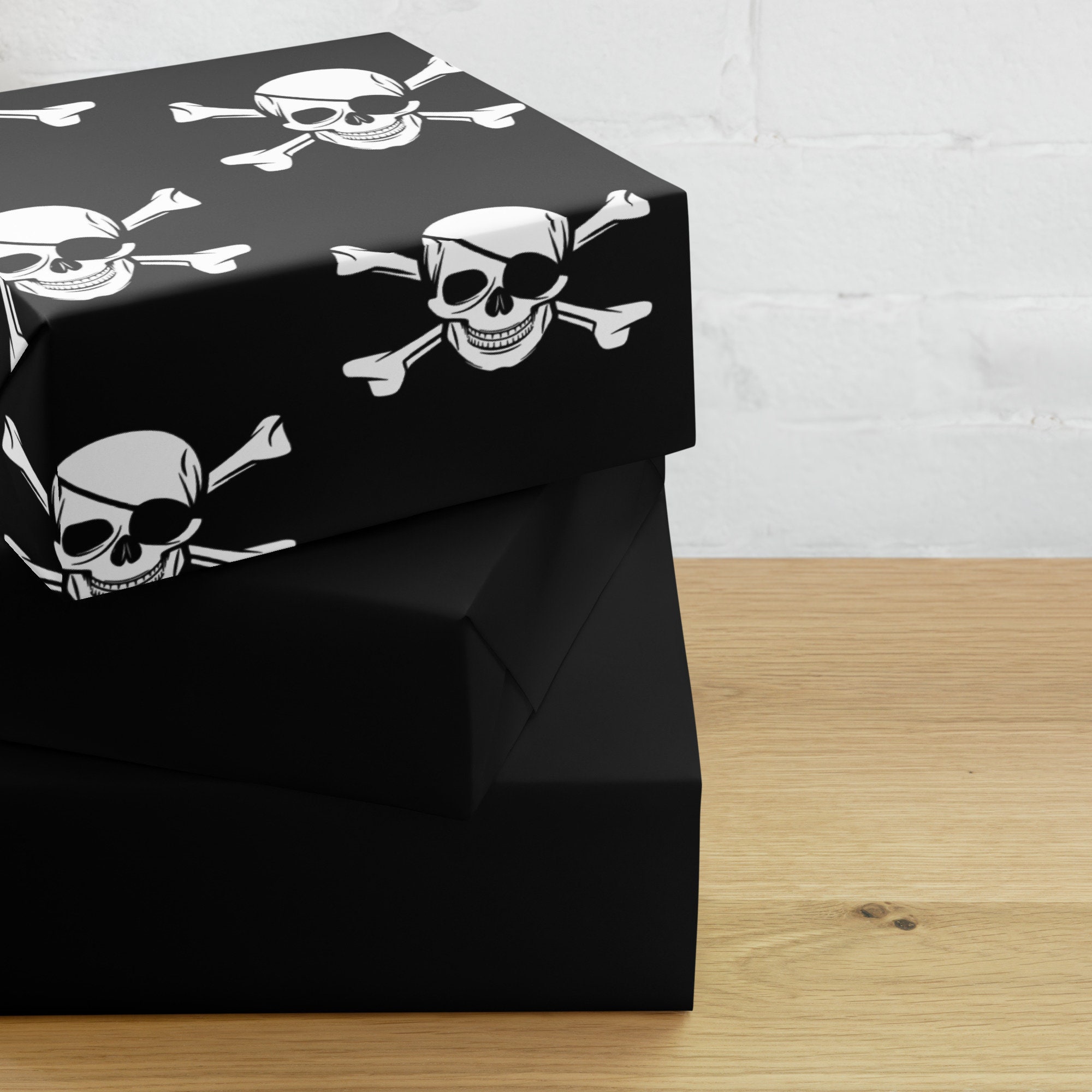 Pirate Skull and Bones Wrapping Paper Sheets - Etsy
