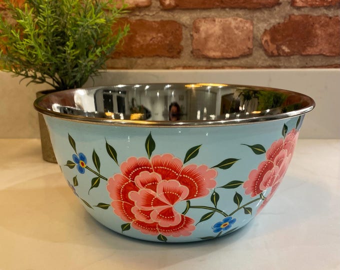 Vintage 1950's Enamelware Fruit Pattern Bowl and Bowl With Lid - Etsy