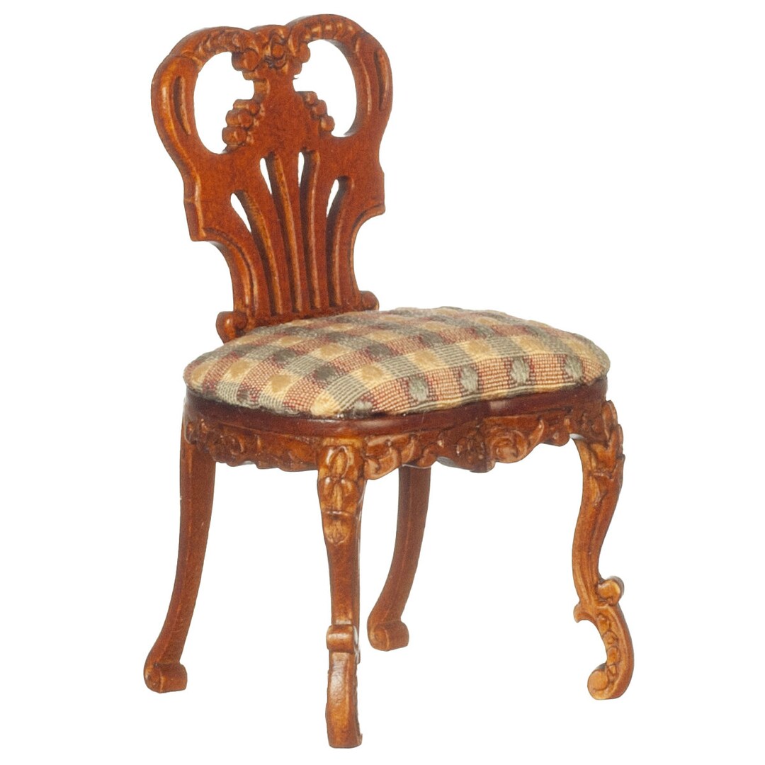 Side Chair Walnut JBM Miniatures Dollhouse Furniture 1:12 Scale ...