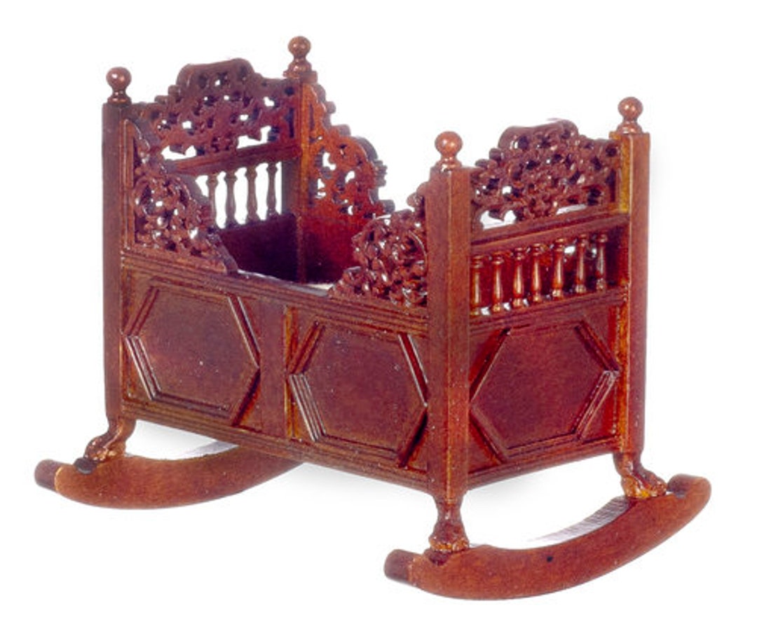 1:12 15th Century Hand Carved Cradle Dollhouse Miniatures Furniture Jbm ...
