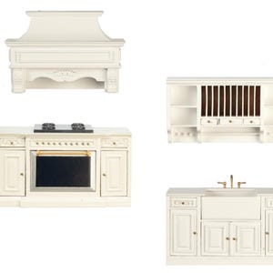 1:12 White Kitchen Set or Single Pcs 11 Pcs Dollhouse Miniature ...