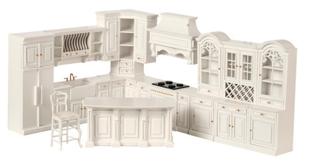 1:12 White Kitchen Set or Single Pcs 11 Pcs Dollhouse Miniature ...