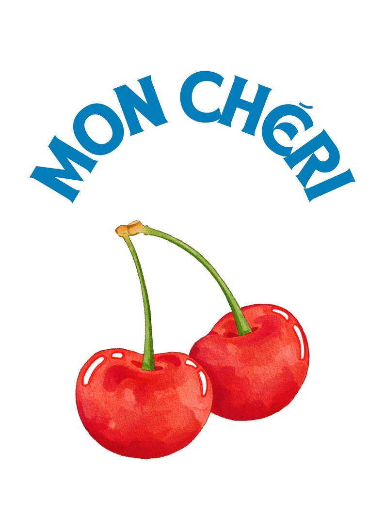 Mon Cheri Cherry Print: Retro Kitchen Wall Art (digital Download) - Etsy