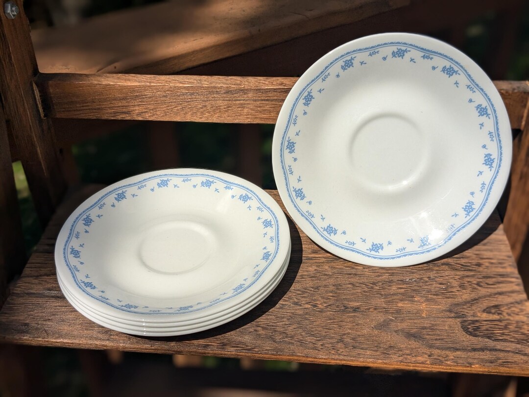 Vintage Corelle Saucers Morning Blue (set of 5) - Etsy