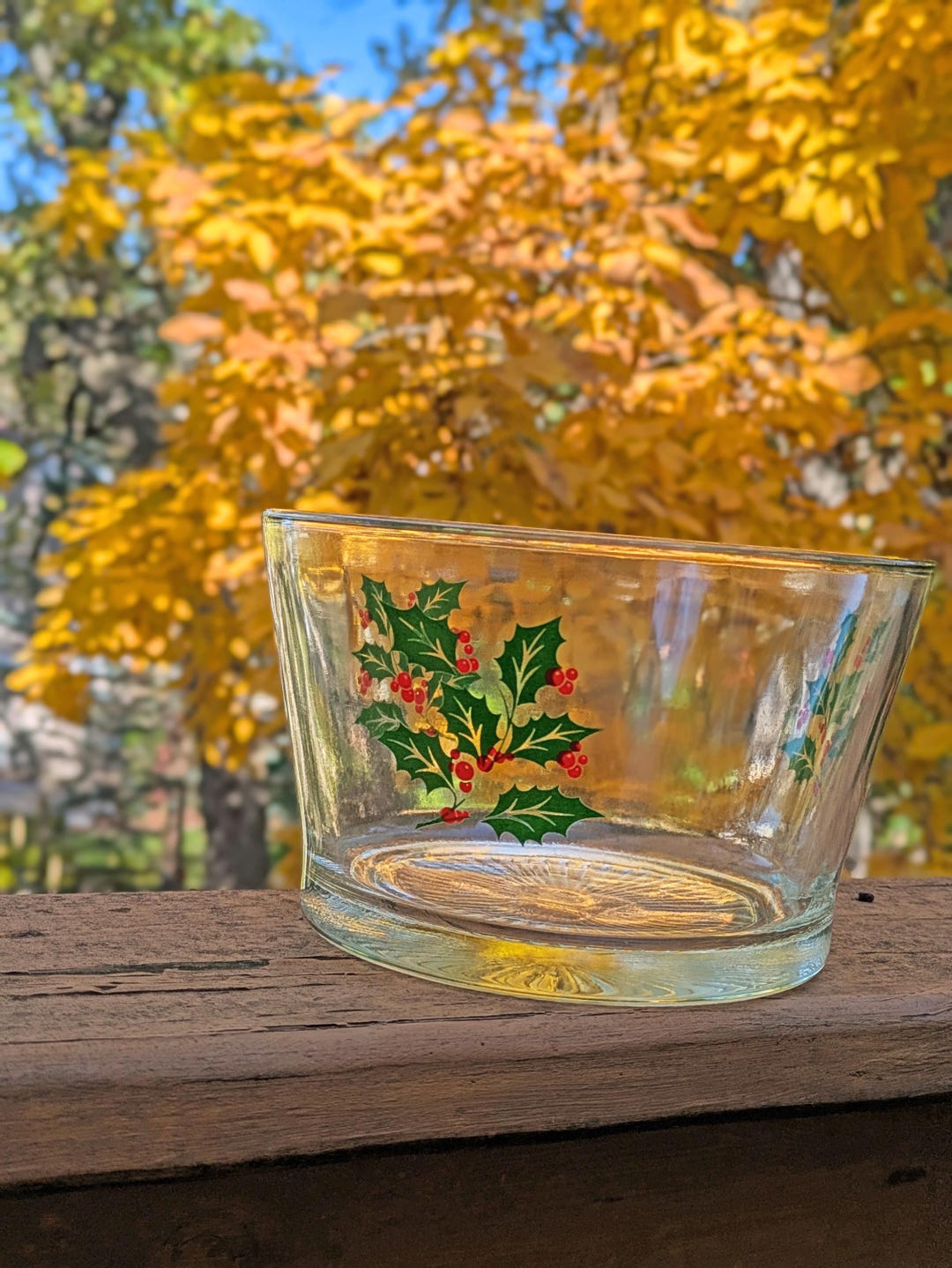 Vintage Indiana Glass Holly Christmas Ice Bucket - Etsy