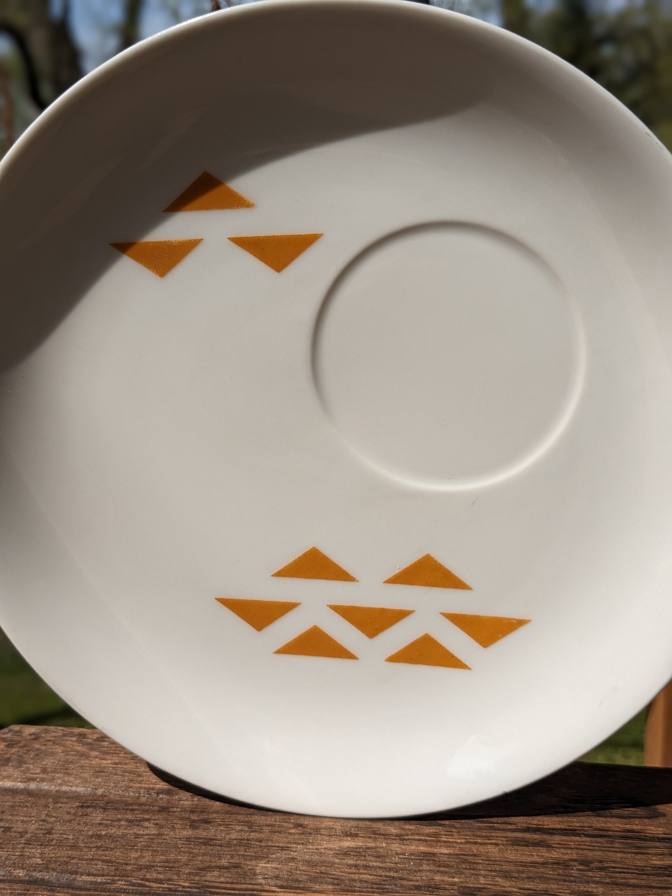 Vintage Jonas Roberts Orange Triangle Snack Set - Etsy