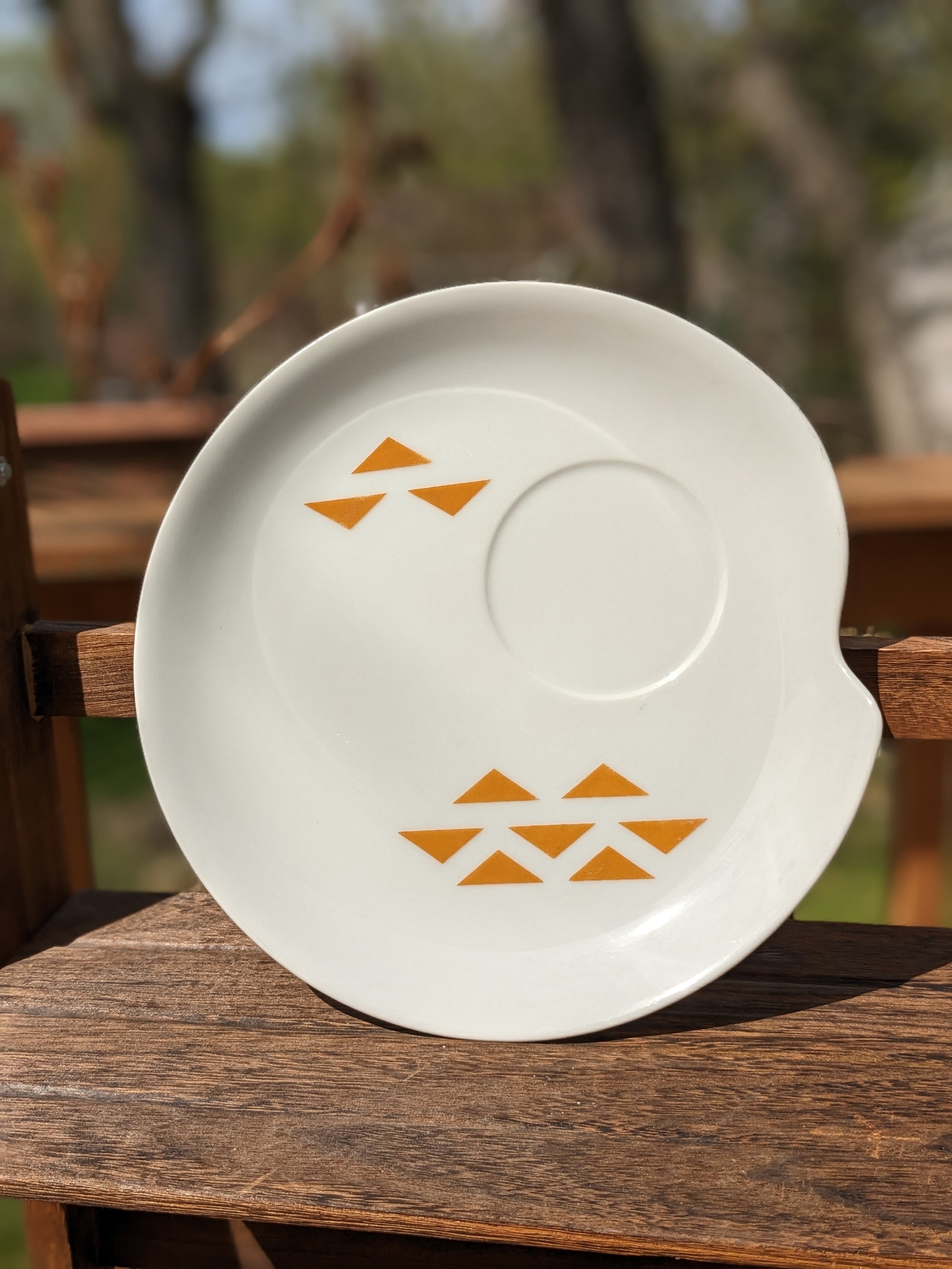 Vintage Jonas Roberts Orange Triangle Snack Set - Etsy