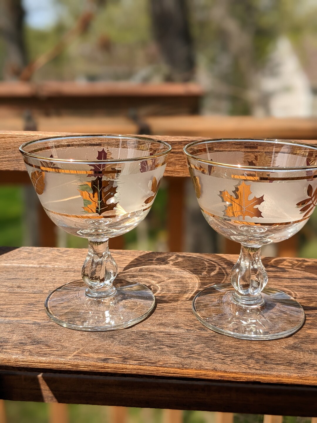 Vintage Gold Leaf Cocktail Cordial Glasses - Etsy