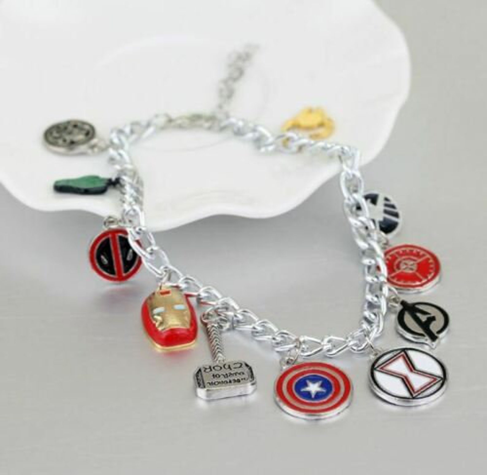 Marvel Avengers Charm Bracelet Super Hero Band Arm Strap Jewellery - Etsy