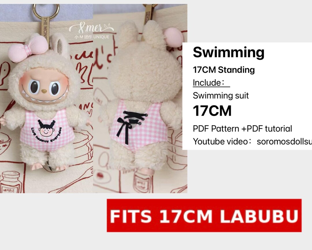 Labubu Clothes Pattern- Swimming Suit – 17cm Digital Sewing Pattern ...