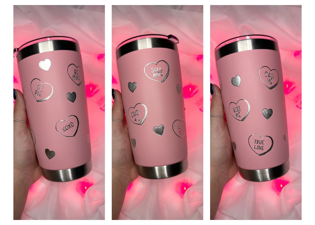 Hand Engraved Valentine's Day Tumbler Engraved Tumbler Stainless Steel ...