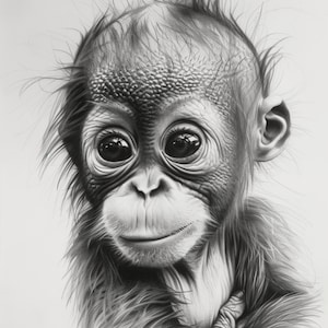 8 Hand Drawn Animal Wall Art Pencil Sketch Polar Bear Kitten Puppy ...