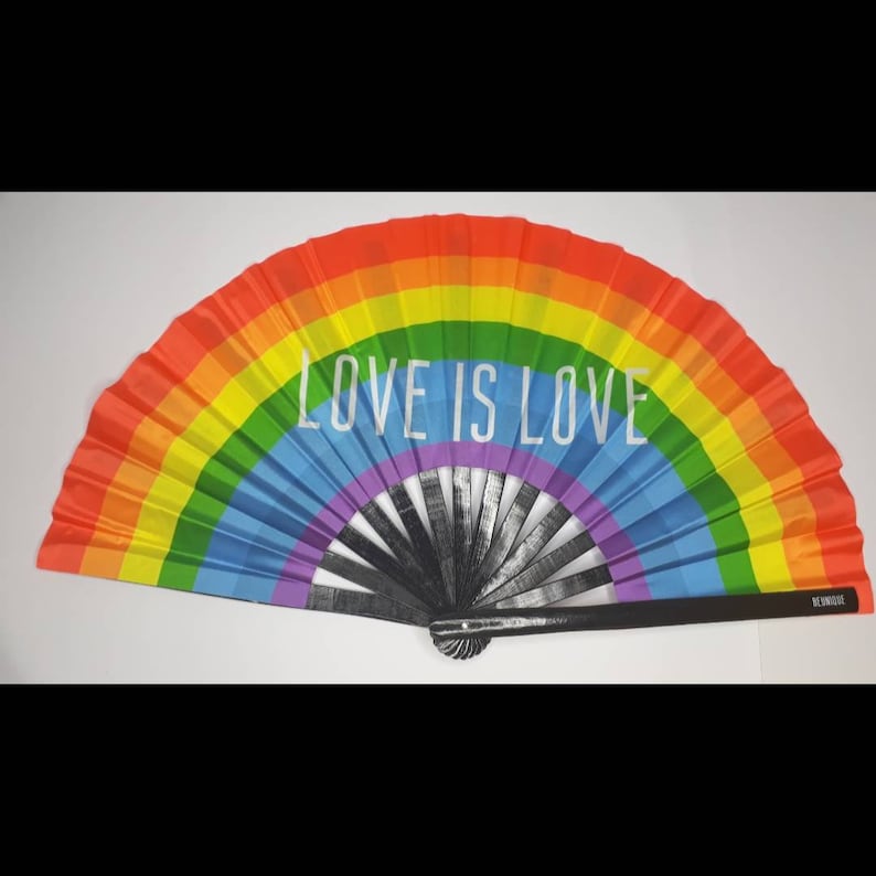 Clack Fan Pride Flag Fan Giant LGBTQ Rainbow Flag Fan - Etsy UK