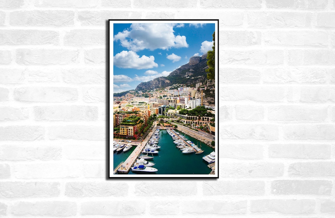 8 Monaco Travel Prints - City Skyline - Palace of Monaco France Summer ...
