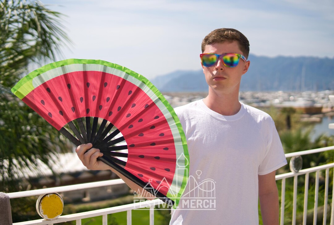 Melon Clack Fan - Watermelon Fan - LARGE Fan! - Summer Hand Fan - Keep ...