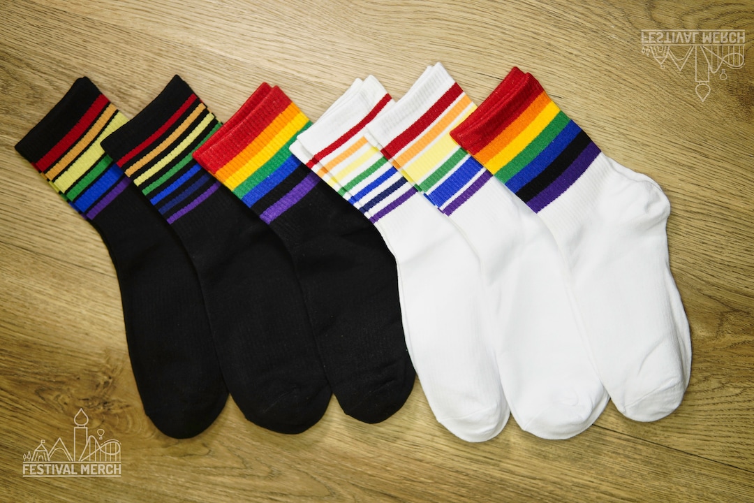 Rainbow Pride Socks 6 Different Colours LGBTQ Socks Unisex 1 Pair ...