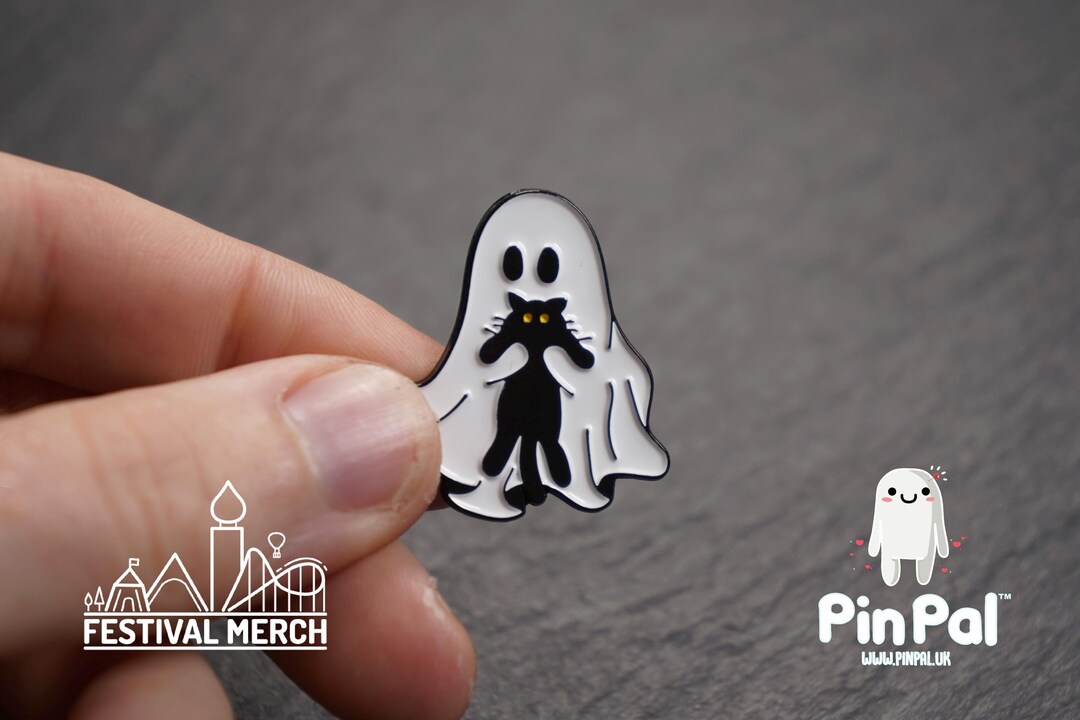 Halloween Enamel Pin - Pinpal UK221 - Spooky Badge Ghost Emo Cute ...
