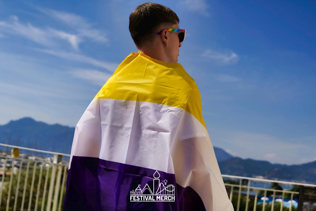 Non Binary Flag Large LGBT - 5ft by 3FT Pride Gay Lesbian Bi Trans ...
