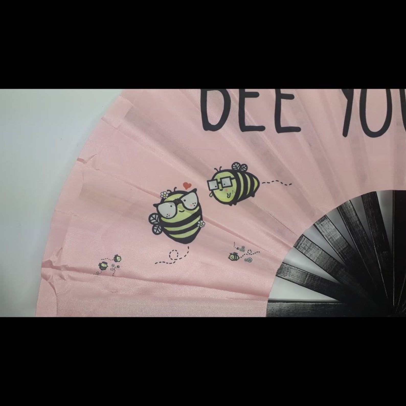 Hand Fan LARGE Bumble Bee UV Fabric Hand Made Rose Gold | Etsy