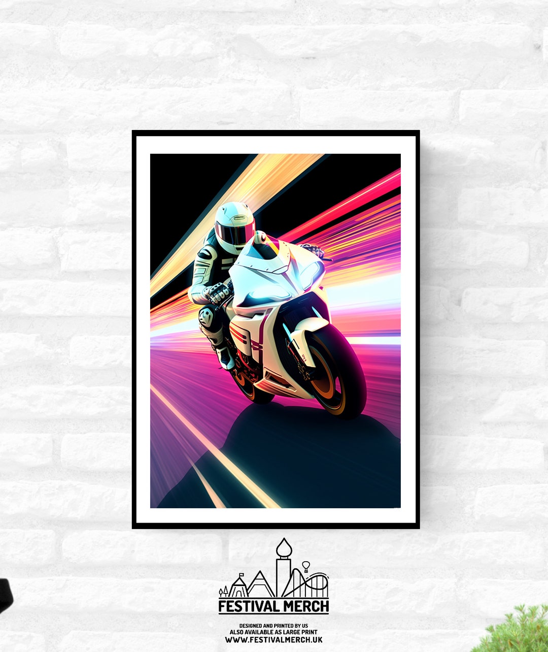 Futuristic Motor Bike Movie Style Poster Tron Inspired Motorsport Print ...