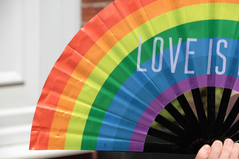 Clack Fan Pride Flag Fan Giant LGBTQ Rainbow Flag Fan | Etsy