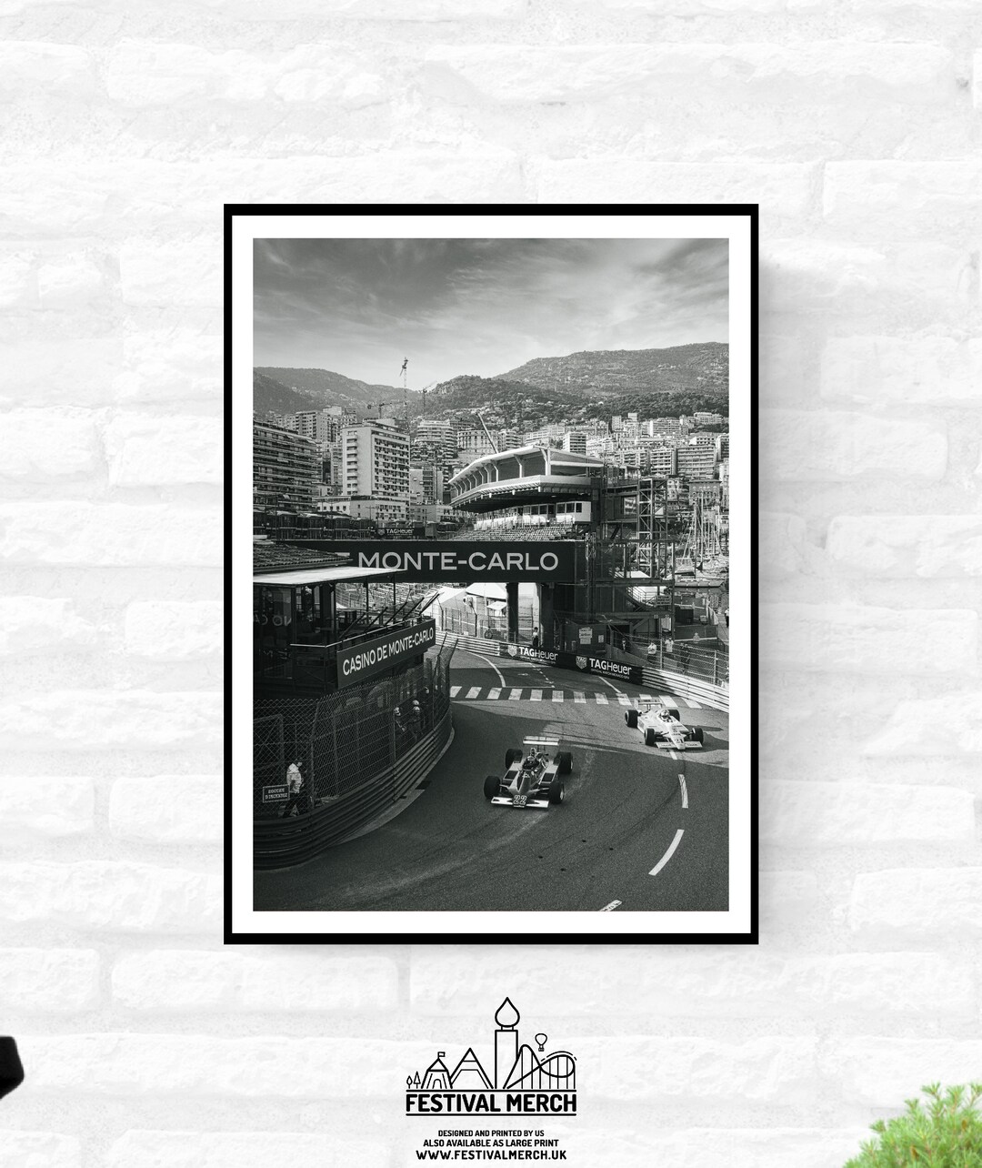 Monaco Race Circuit Print - Monaco Poster Grand Prix Historique - Black ...