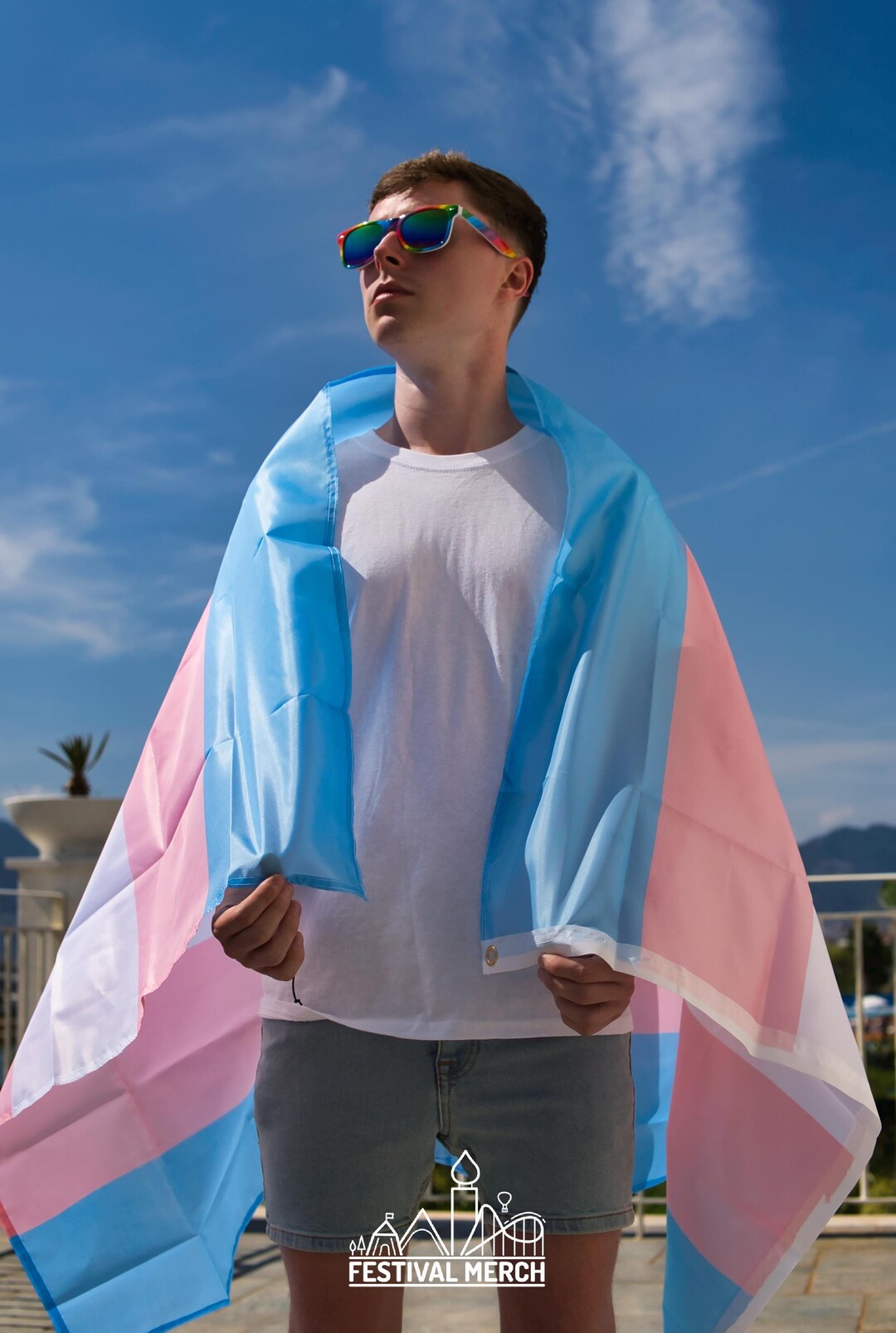Transgender Flag Large LGBT - 5ft by 3FT Pride Gay Lesbian Bi Trans ...