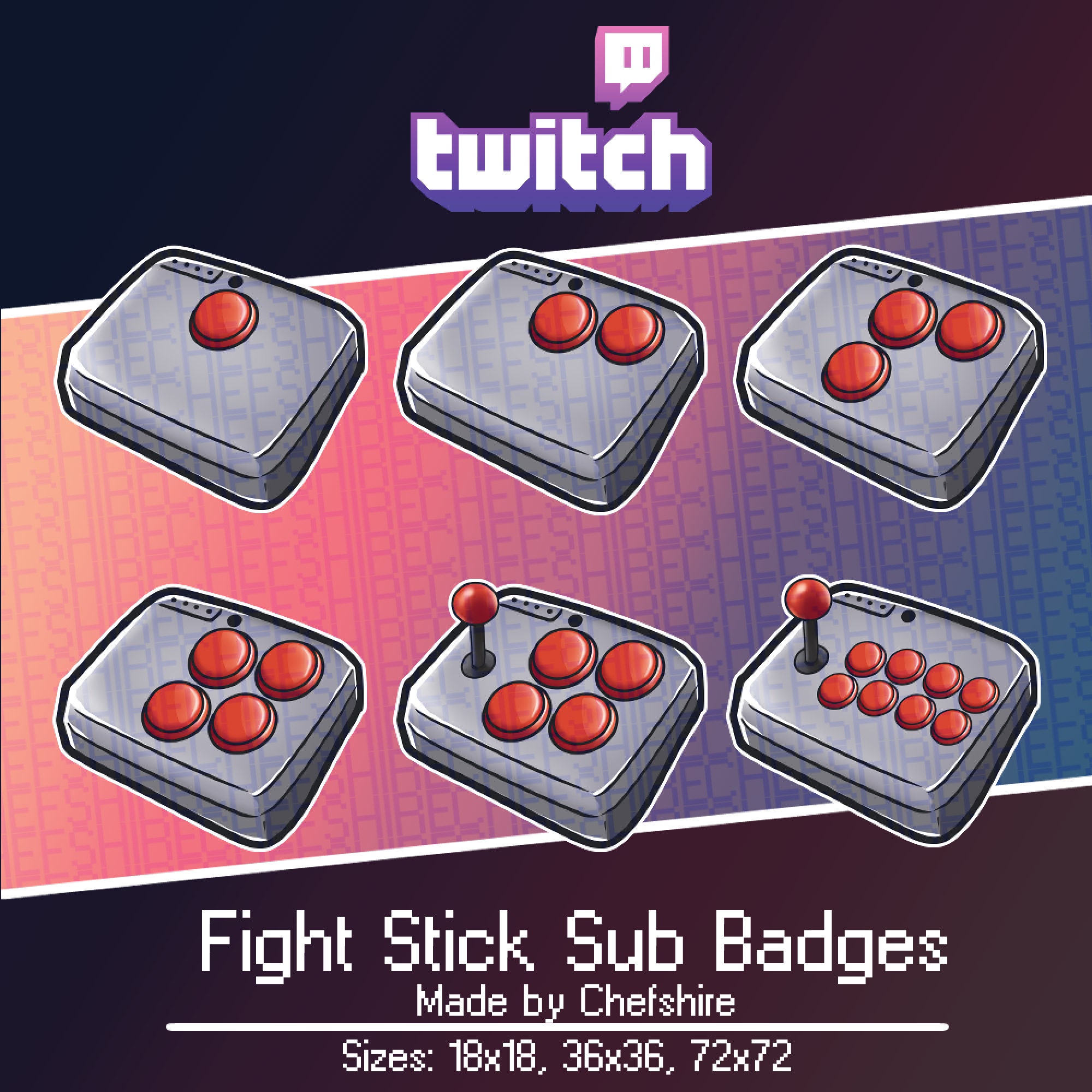 Fight Stick Sub Badge for Twitch, Youtube, and Discord - Etsy