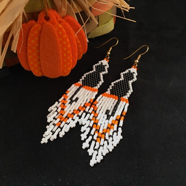 Cat Beaded Earrings - Etsy