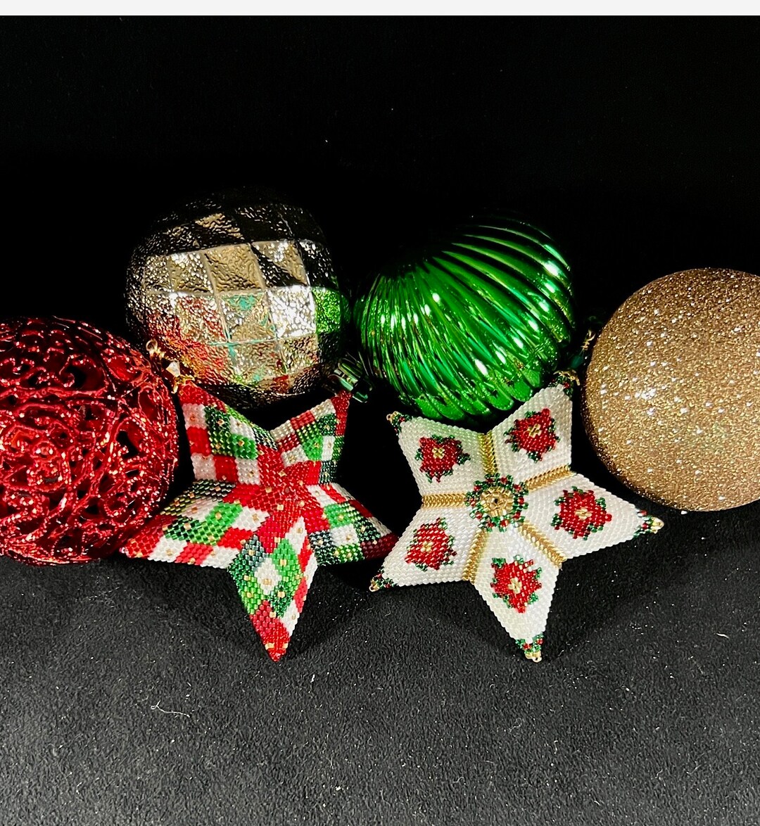 Christmas Beaded Star Ornament, Diamonds Are Forever Christmas Star ...