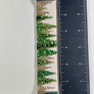 Winter Forest Beaded Bracelet, Christmas Trees Loom Beaded Bracelet ...