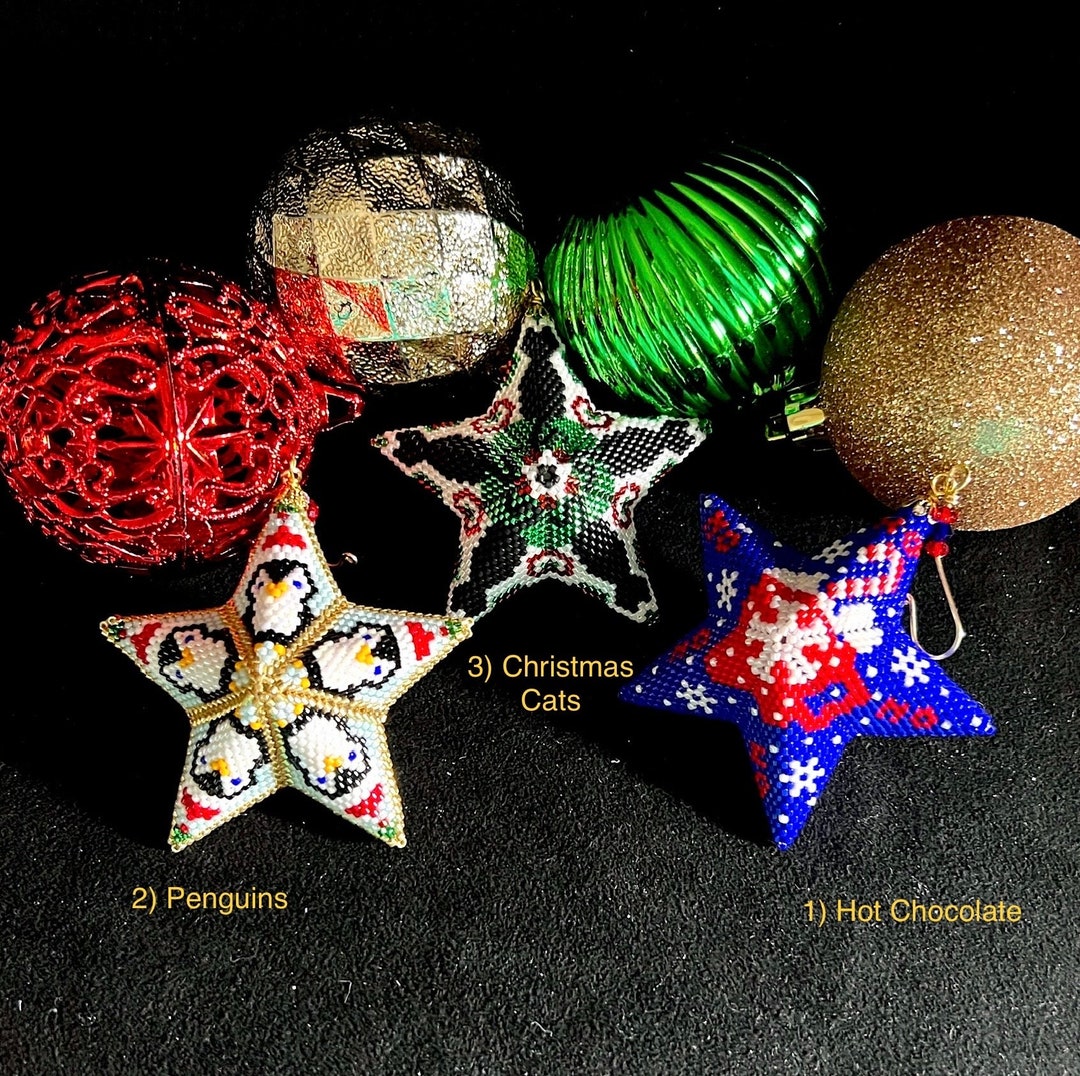 Christmas Beaded Star Ornament, Christmas Star Ornament, Gift for Her ...