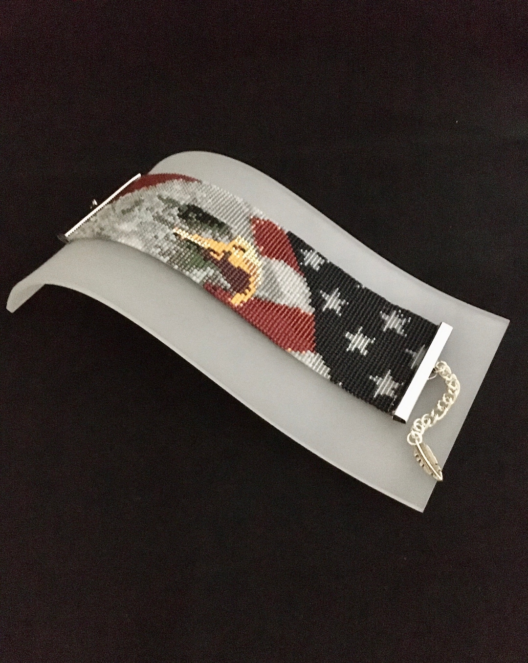 Eagle Loom Bracelet, American Eagle Flag Bracelet, Eagle Beaded ...