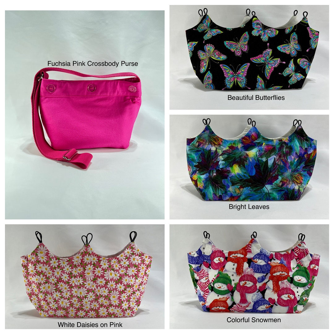 Fuchsia Pink Crossbody Body Purse, Fuchsia Pink Shoulder Purse, Fuchsia ...