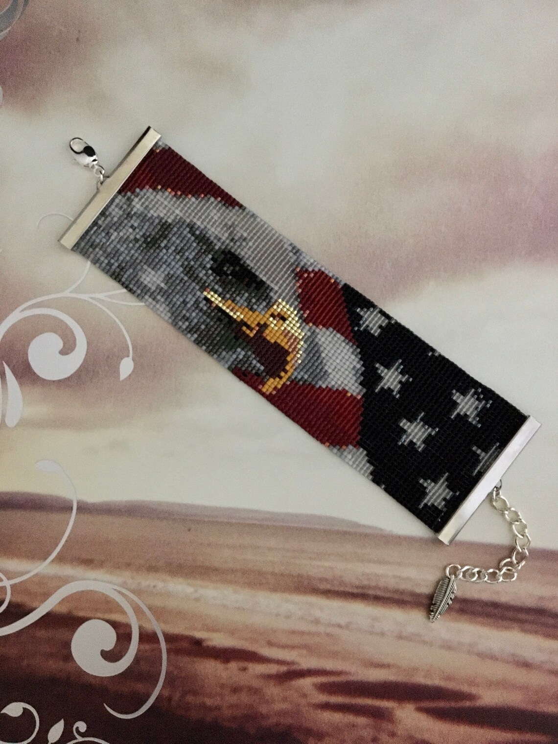 Eagle Loom Bracelet, American Eagle Flag Bracelet, Eagle Beaded ...