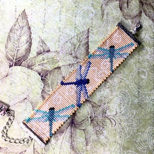 Dragonfly Loom Beaded Bracelet, Dragonfly Jewelry, Dragonfly Bracelet ...