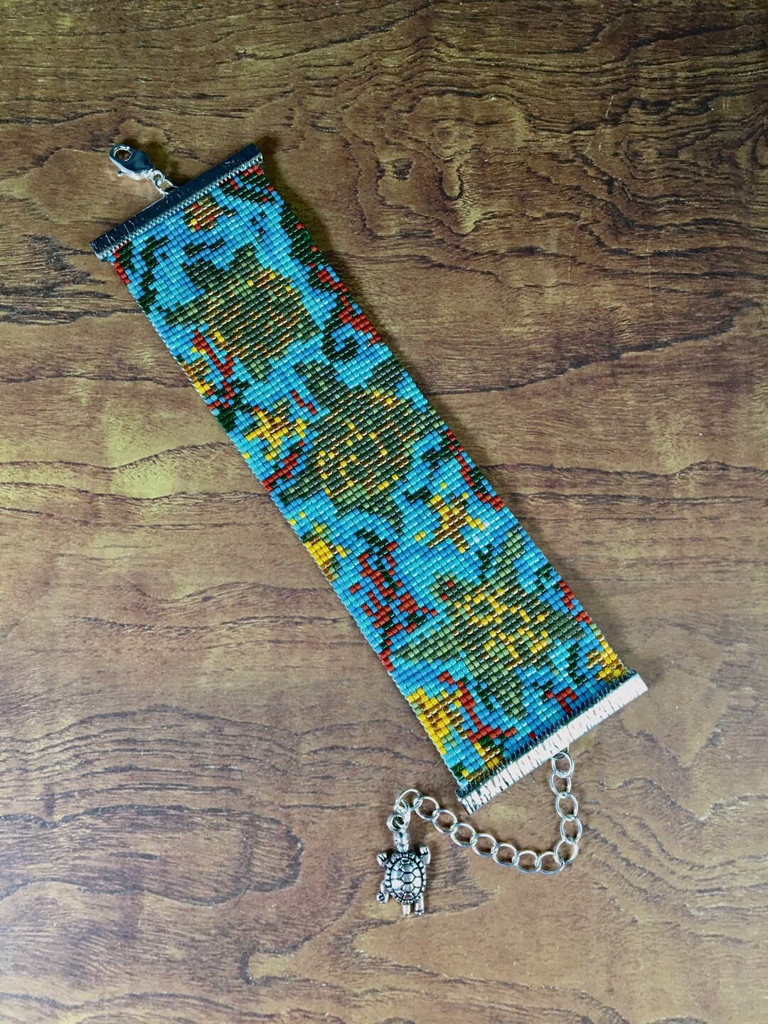 Sea Turtles Loom Beaded Bracelet, Turtles Beaded Bracelet, Turtles ...