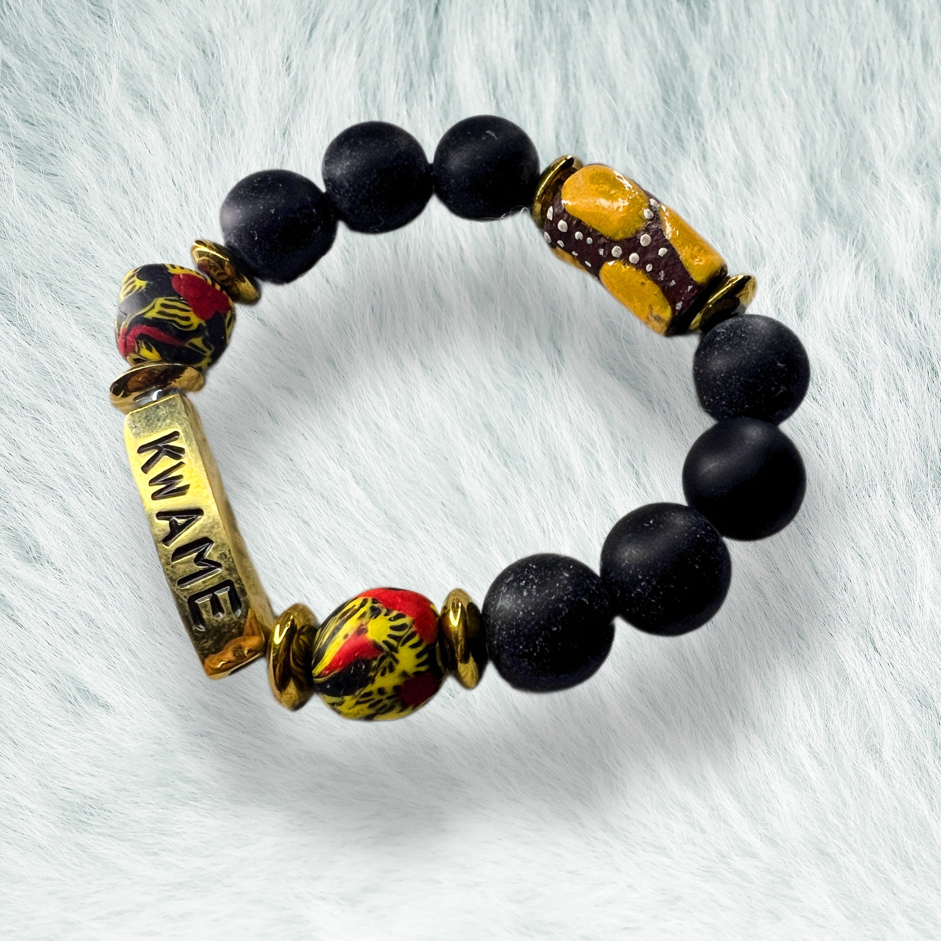 African Ghana Kwame Beads Bracelet Born on Saturday for male - Etsy