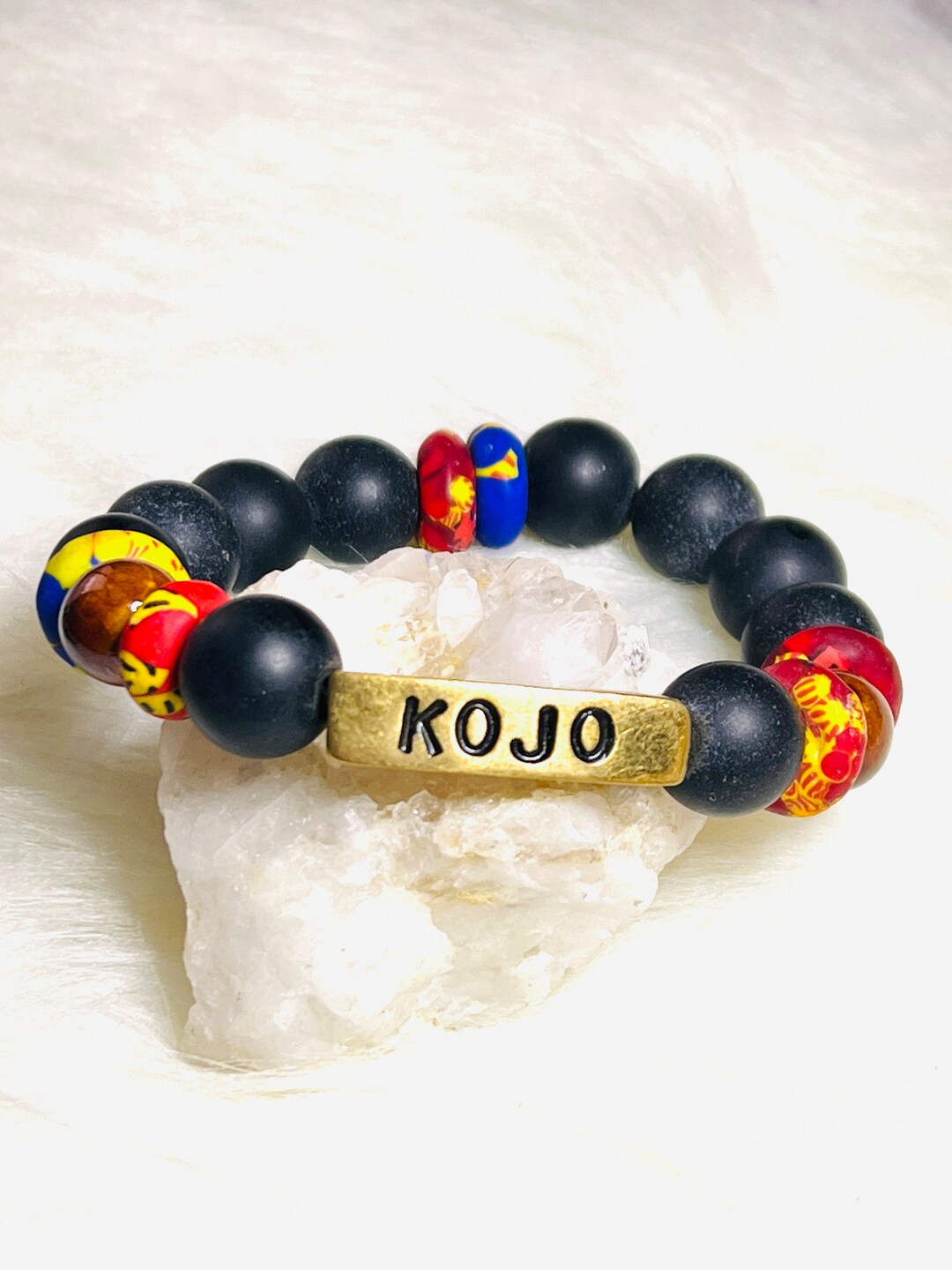 African Ghana Kojo Beads Bracelet Born on Monday for male - Etsy