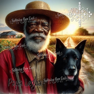 PAPA LEGBA Altar Card/prayer Card With Veve and Chant Laminated - Etsy