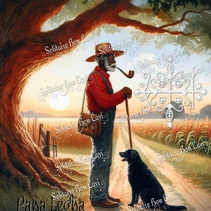 PAPA LEGBA Altar/prayer Card With Veve and Chant Laminated Voodoo Pagan ...