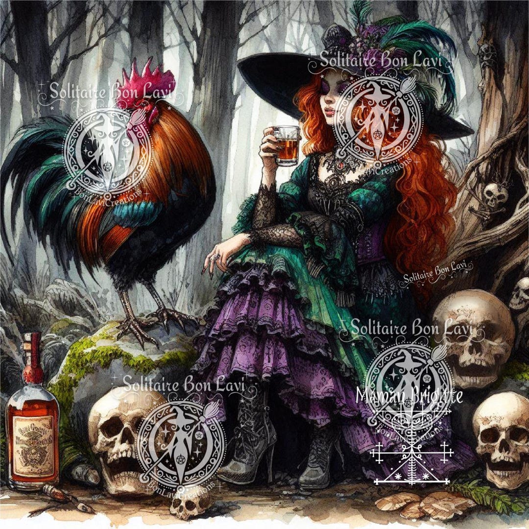 Maman Brigitte Altar Card/prayer Card Laminated Voodoo Vodou Lwa - Etsy