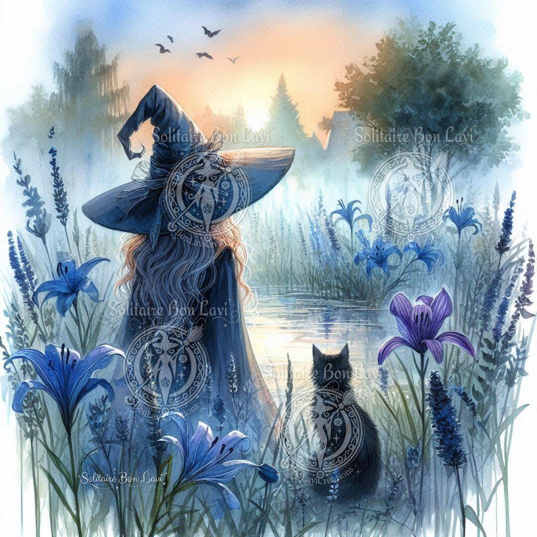 5 Witch Printable Art Pictures From Spring Witch Collection Witch ...