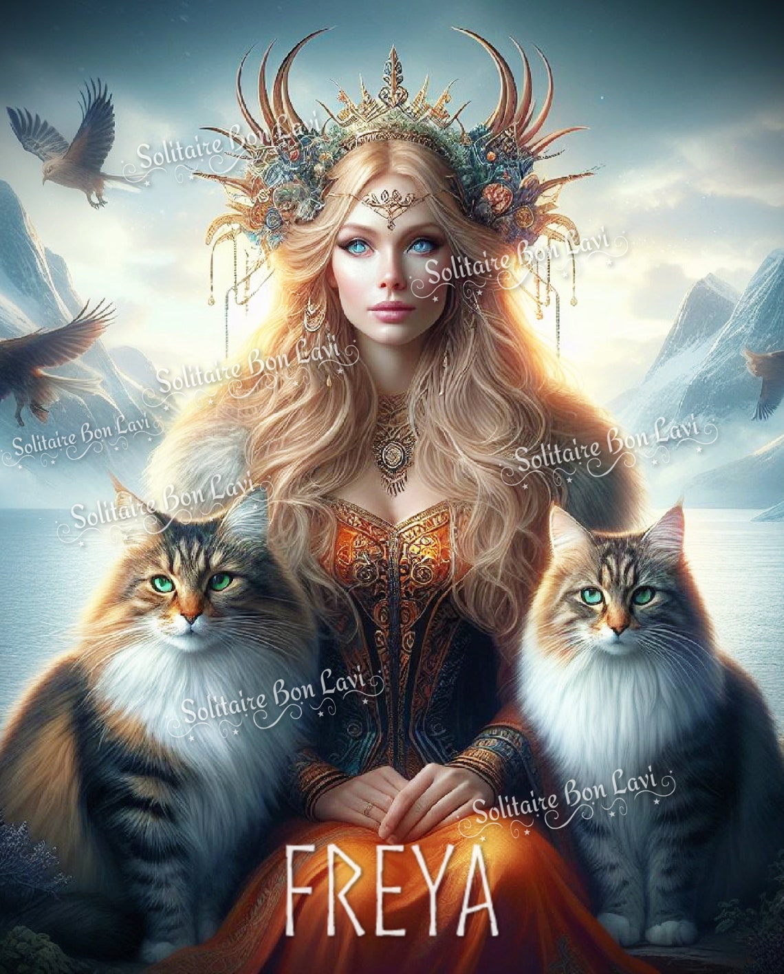 Freya Altar Card / Prayer Card Laminated Norse Pagan Viking - Etsy