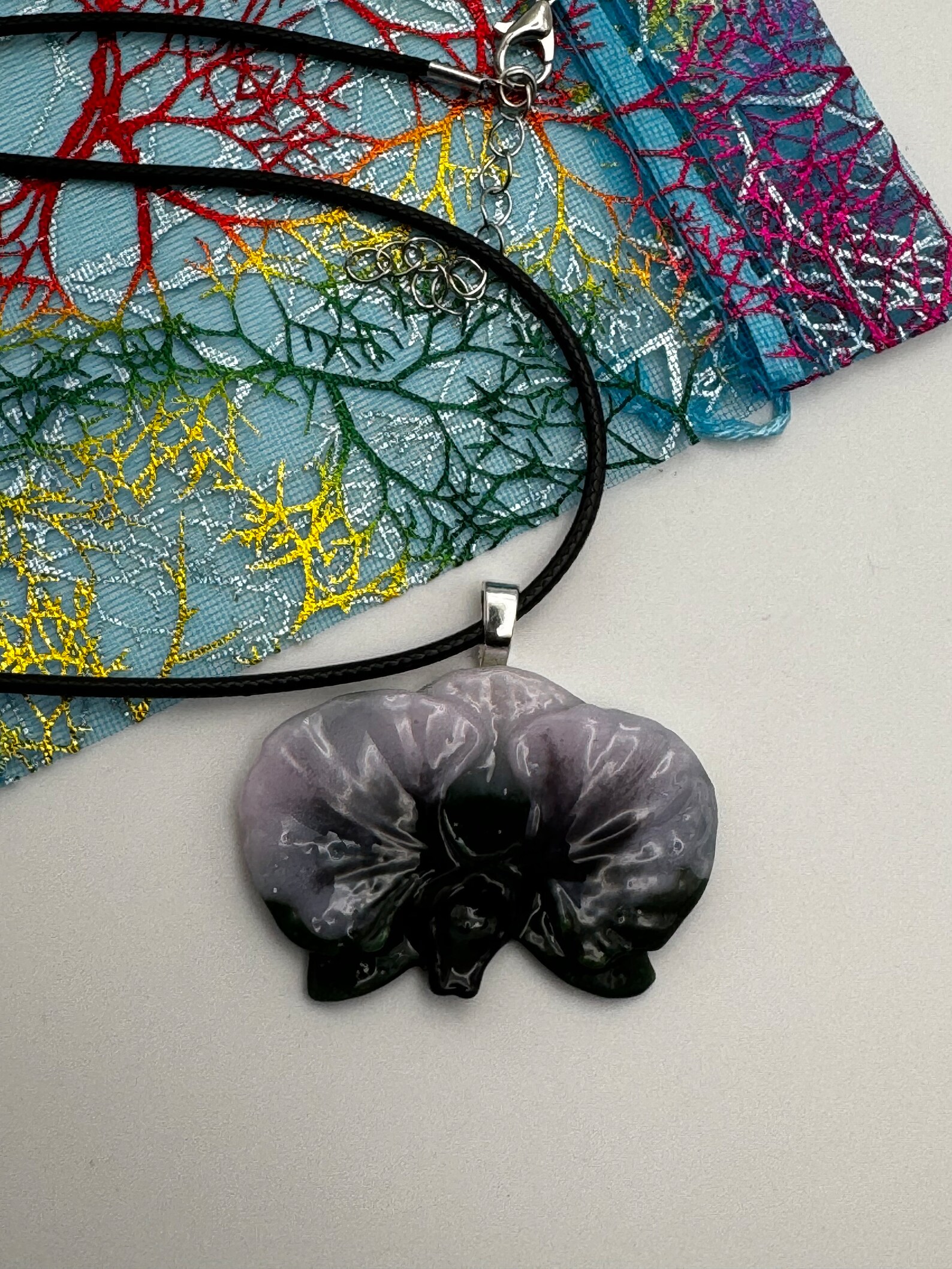 Fused Solid Glass Orchid Flower Pendant Floral Pendant Your Choice ...