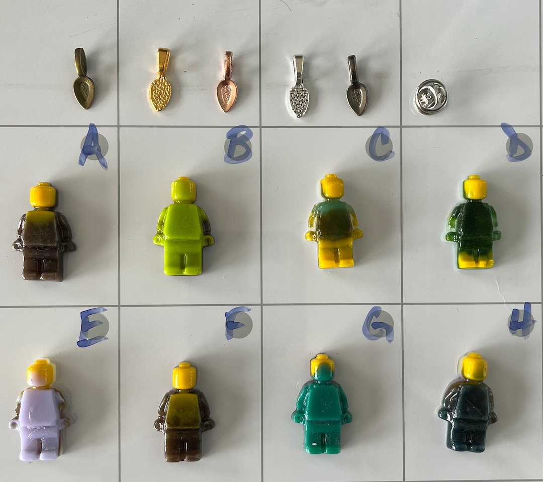 Fused Glass Lego People, Unique Lego Figures, Pendant or Pin, Unique ...
