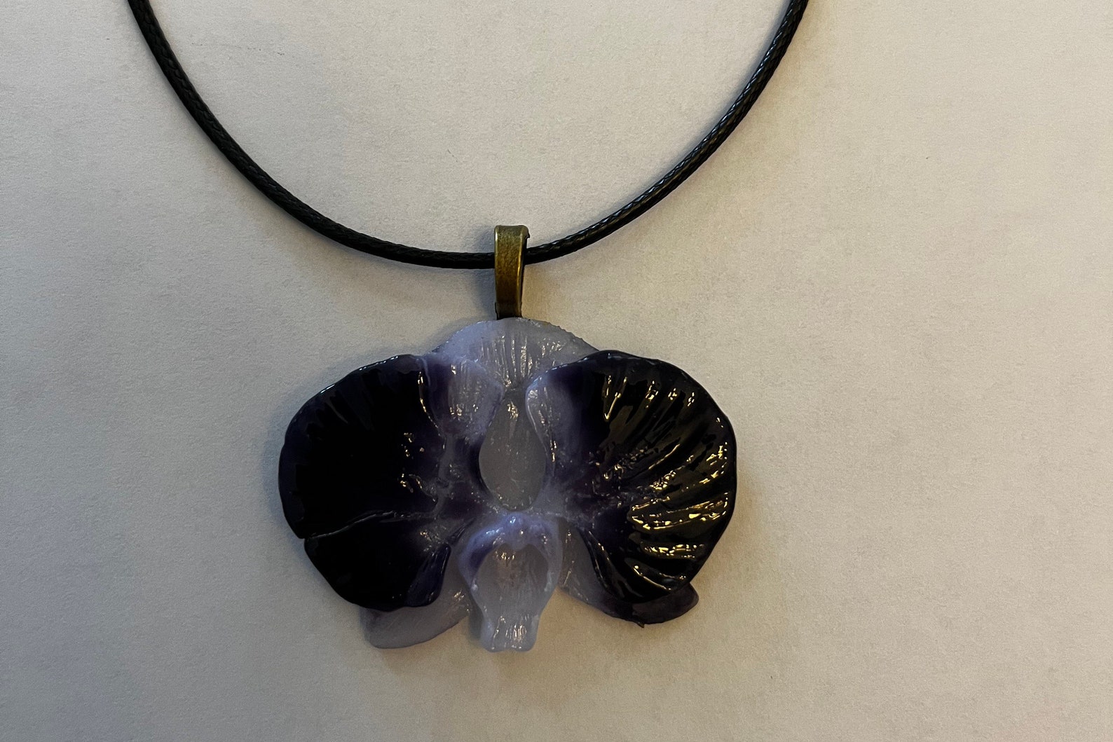 Fused Solid Glass Orchid Flower Pendant Floral Pendant Your Choice ...