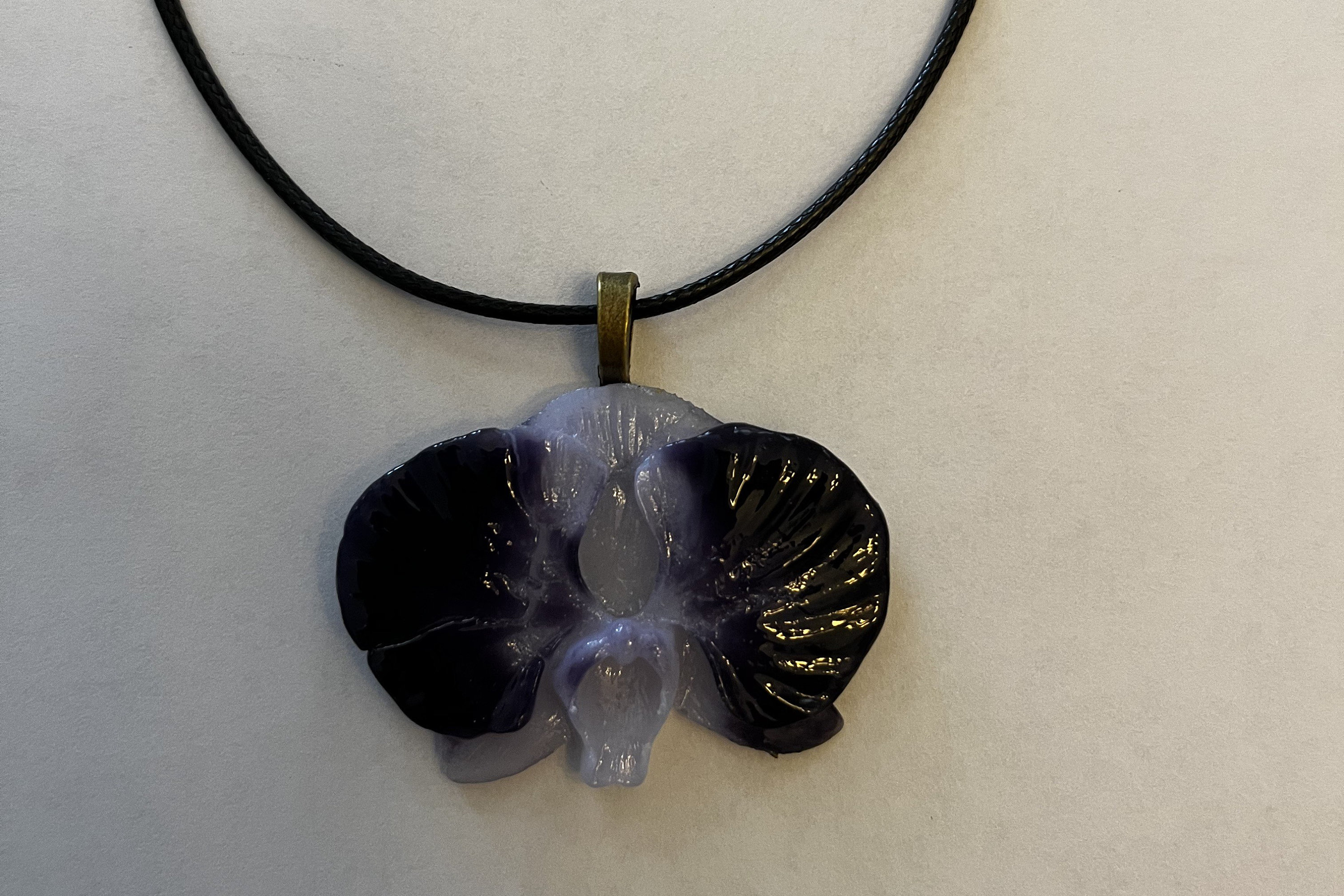 Fused Solid Glass Orchid Flower Pendant Floral Pendant Your Choice of ...