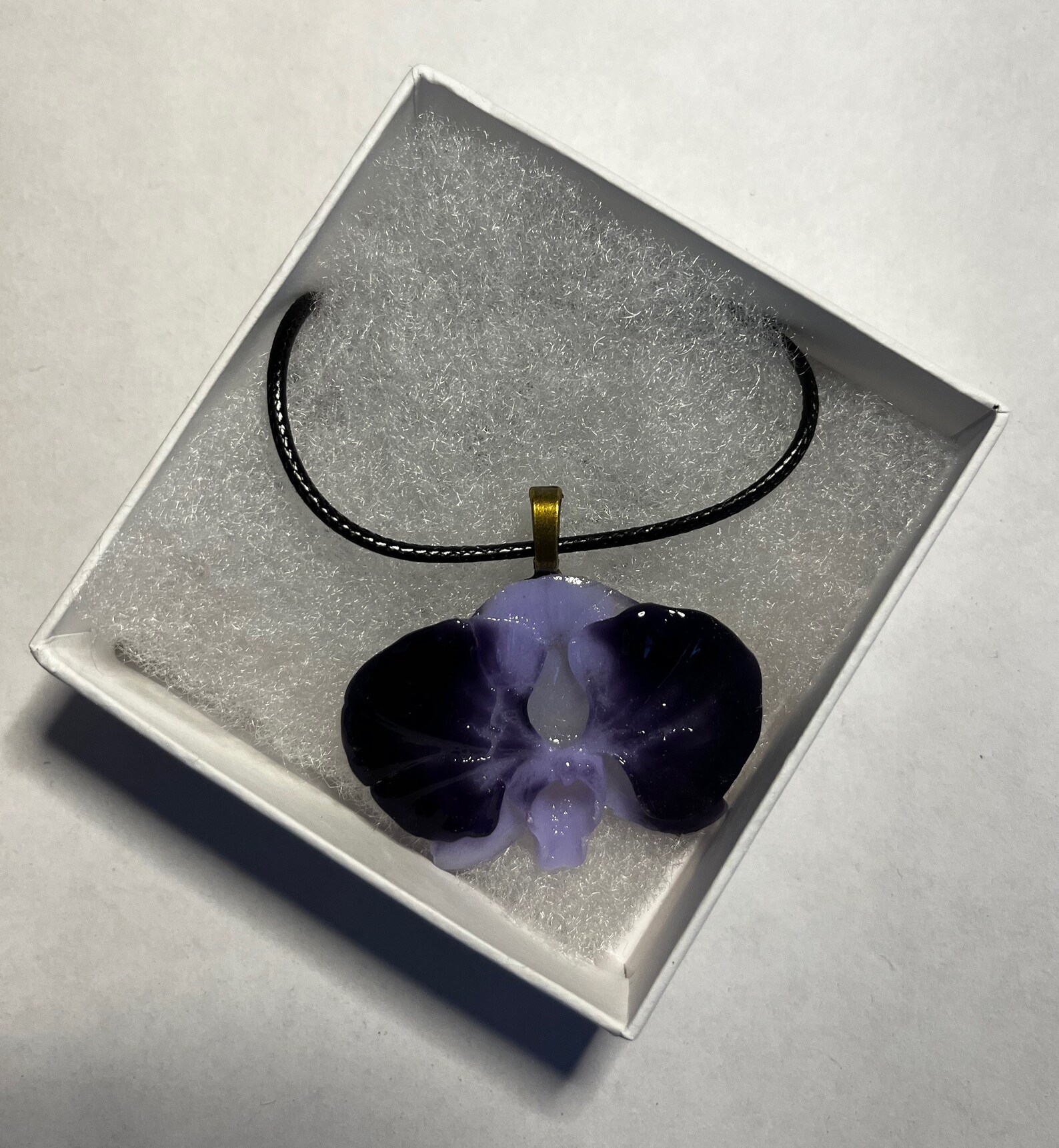 Fused Solid Glass Orchid Flower Pendant Floral Pendant Your Choice of ...